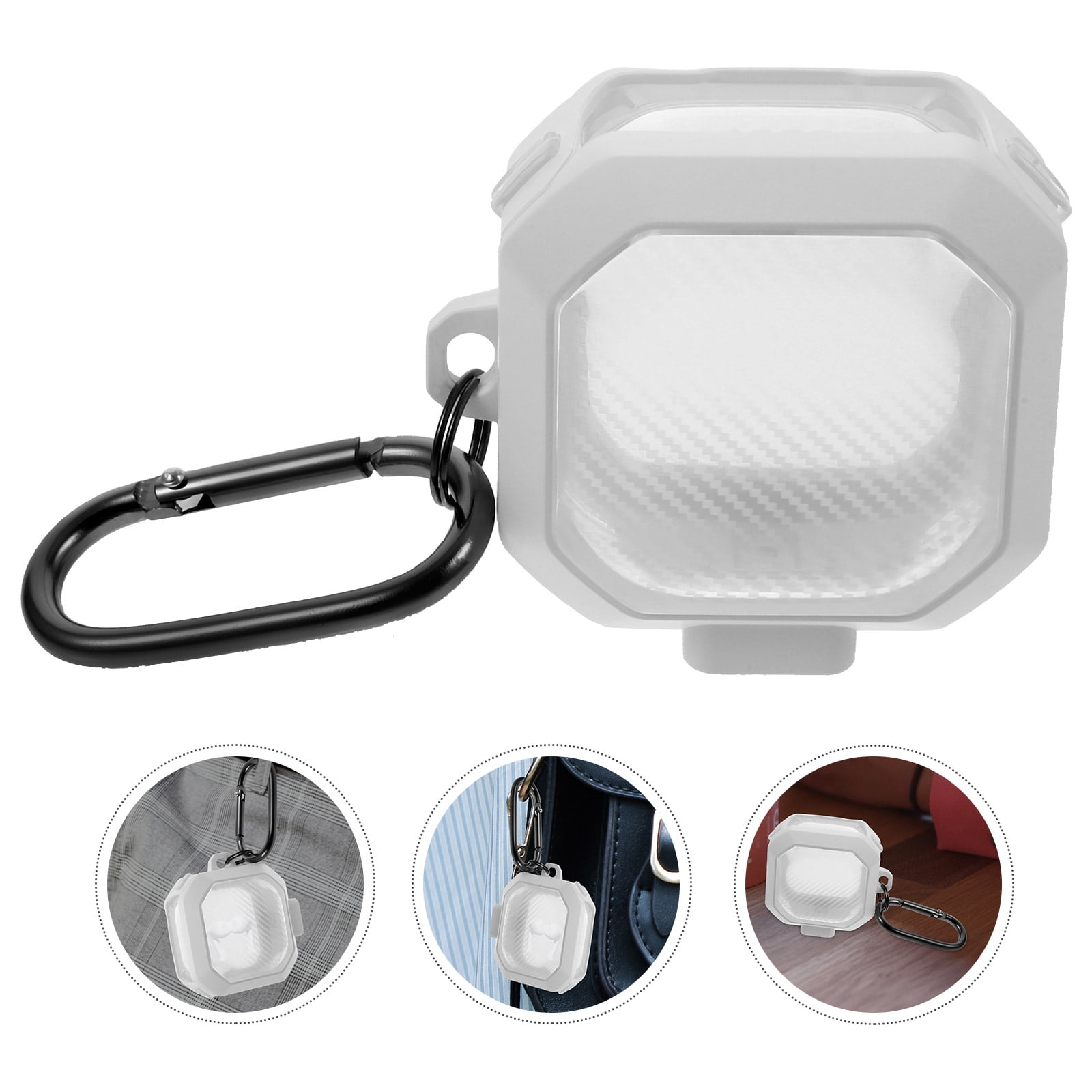HOMEMAXS Earphone Protective Case Wireless Earbud Case with Carabiner ...