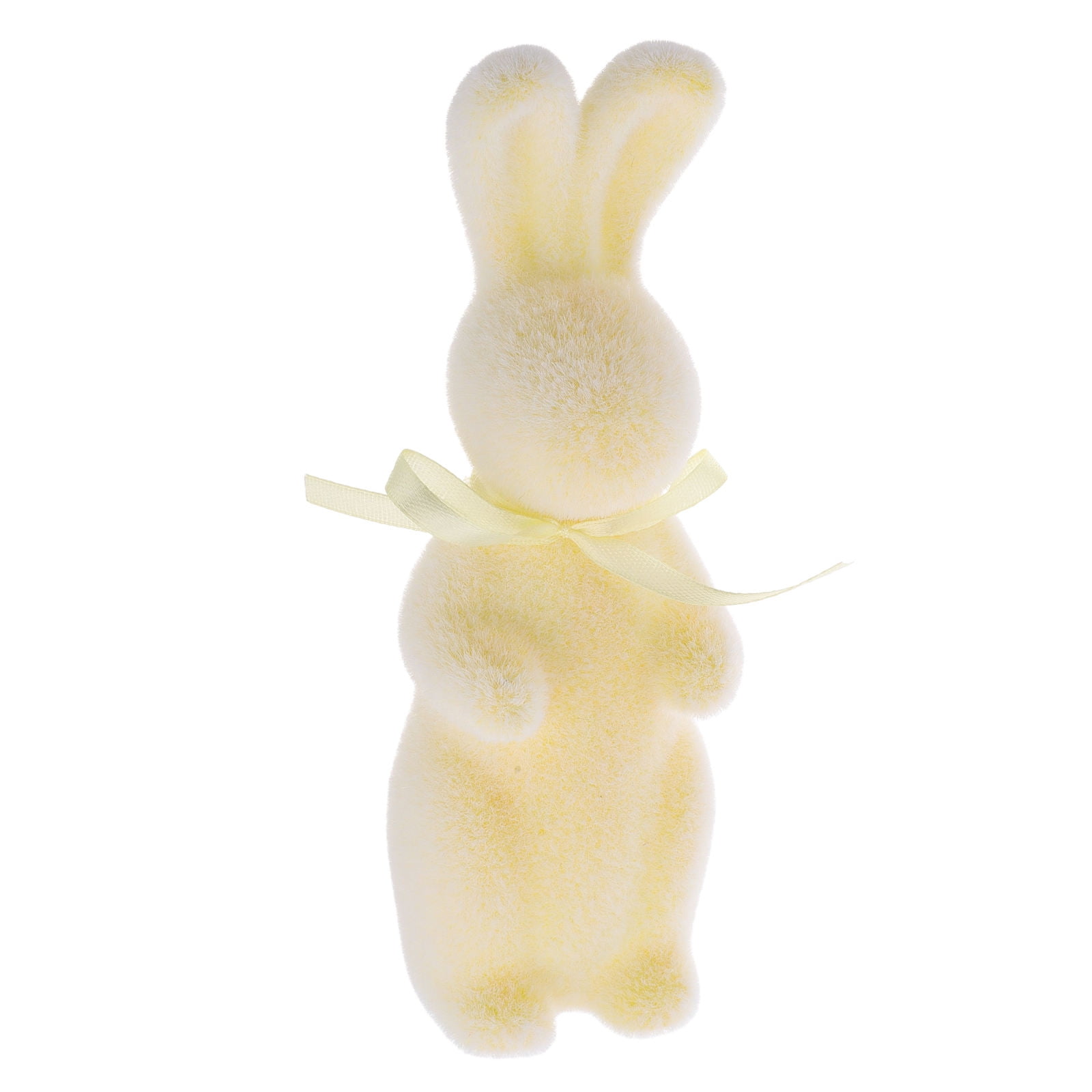 HOMEMAXS Easter Bunnies Decorations Moss Flocked Rabbit Figurines Furry ...