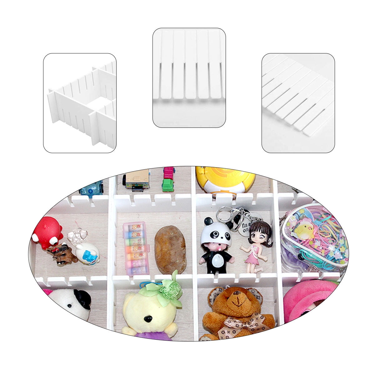EcoFriendly White Plastic Drawer Divider for Home with Free Combination ...