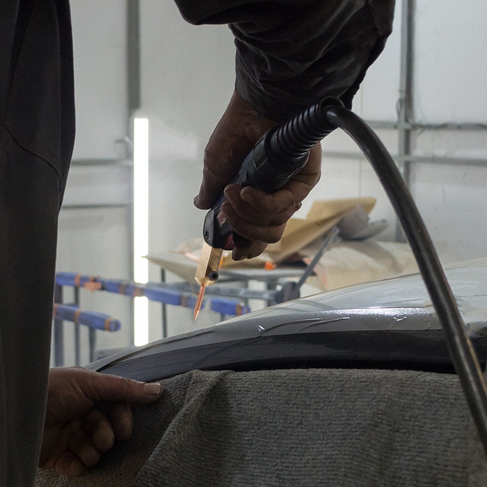 HOMEMAXS Electric Welding Hammer Car Body Repair With Welding Gloves ...