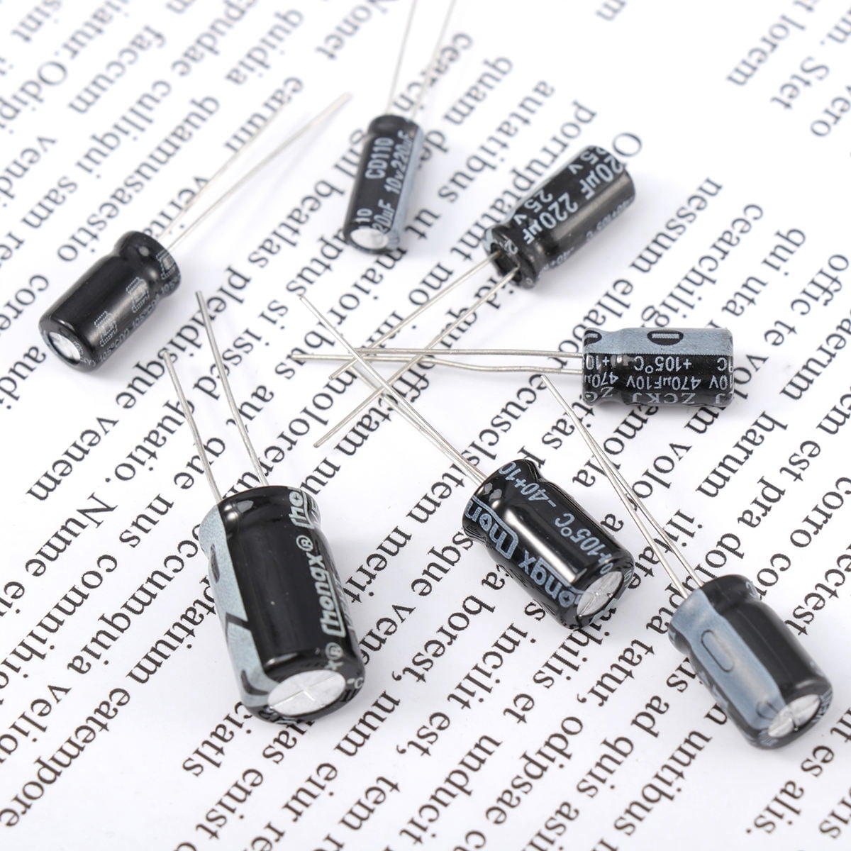 HOMEMAXS Electrolytic capacitor Kit 500 Pieces 24 for Circuit Use Black ...
