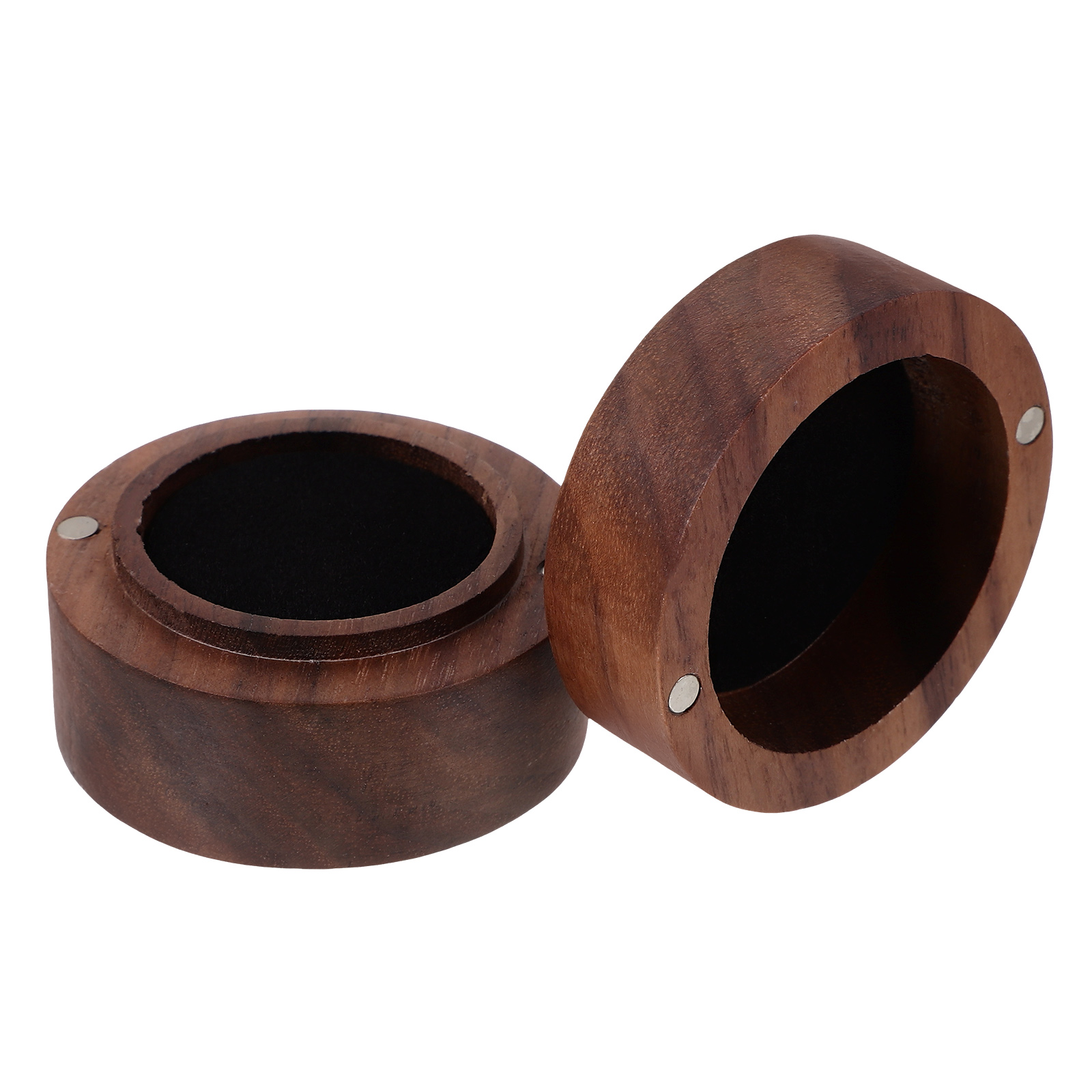 HOMEMAXS Elegant Black Walnut Wedding Ring Box with Magnetic Closure ...