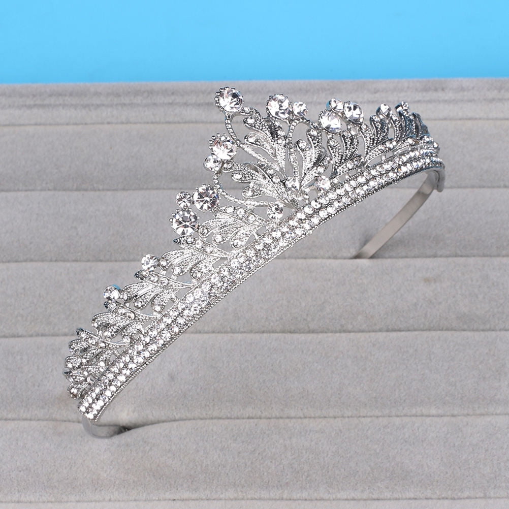 HOMEMAXS Elegant Crystal Tiara for Women White Alloy Bridal Crown ...