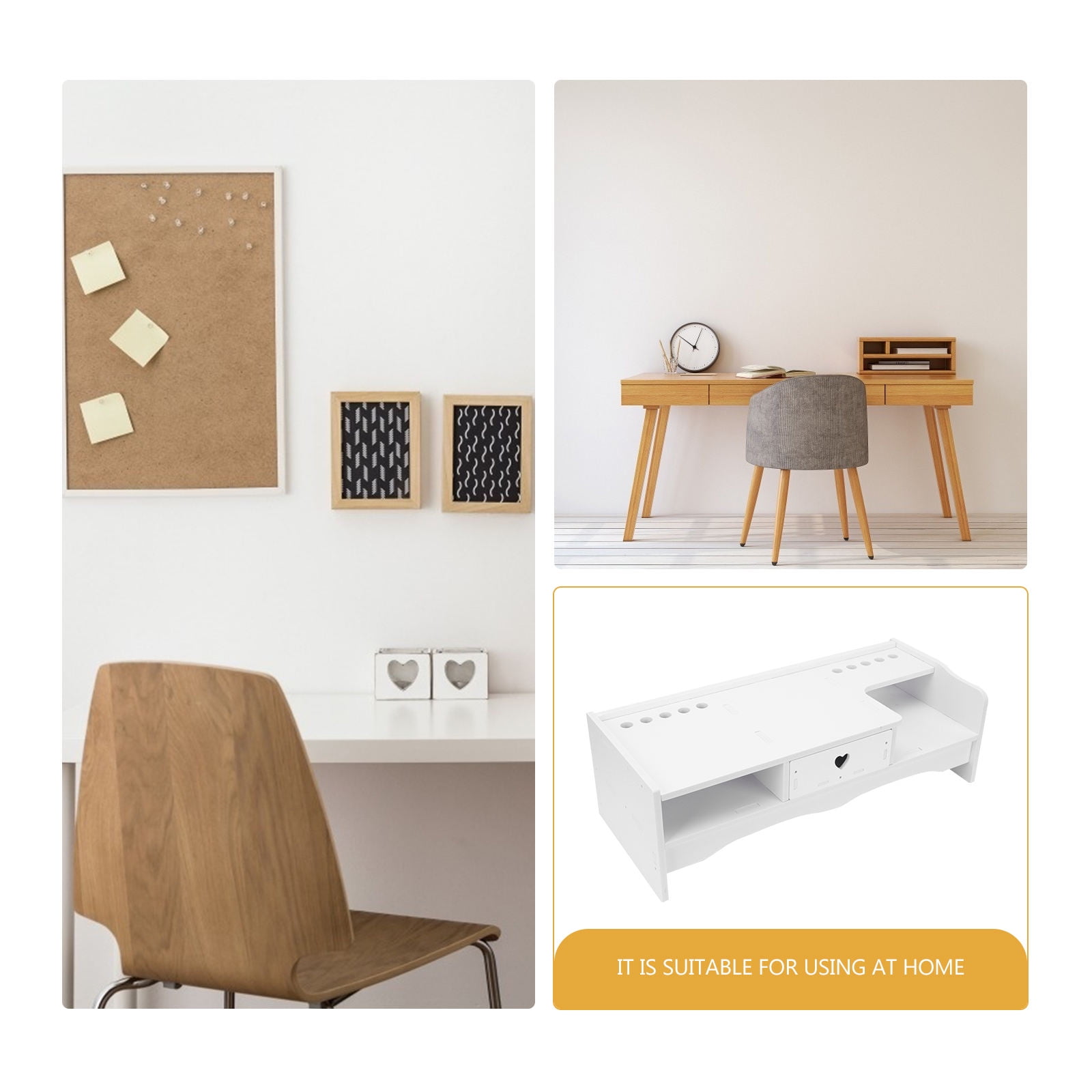 HOMEMAXS Elevated Storage Rack Computer Riser Shelves Shelving Office ...