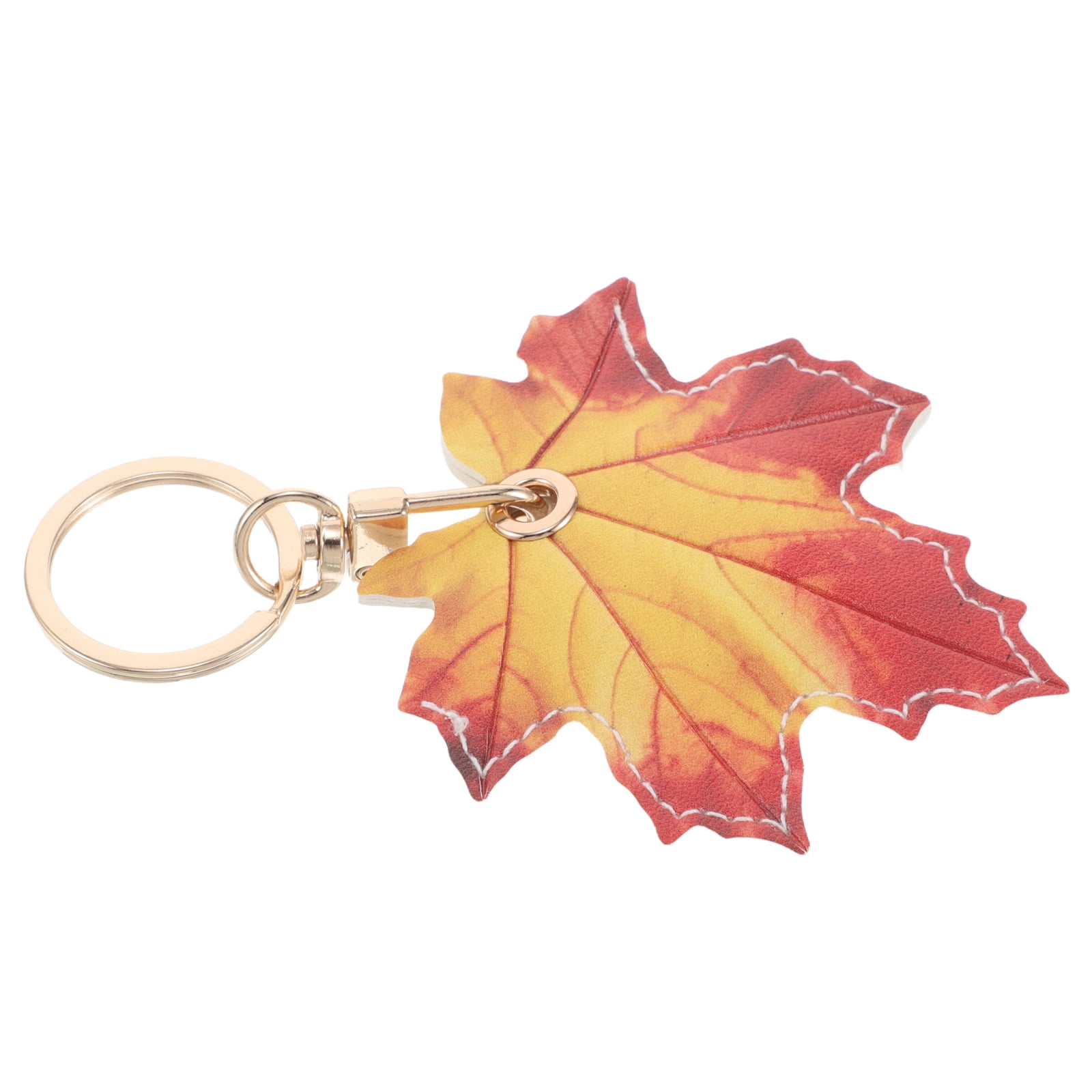 Stylish Creative Key Ring with Access Card PU Cover Maple Leaf Design ...