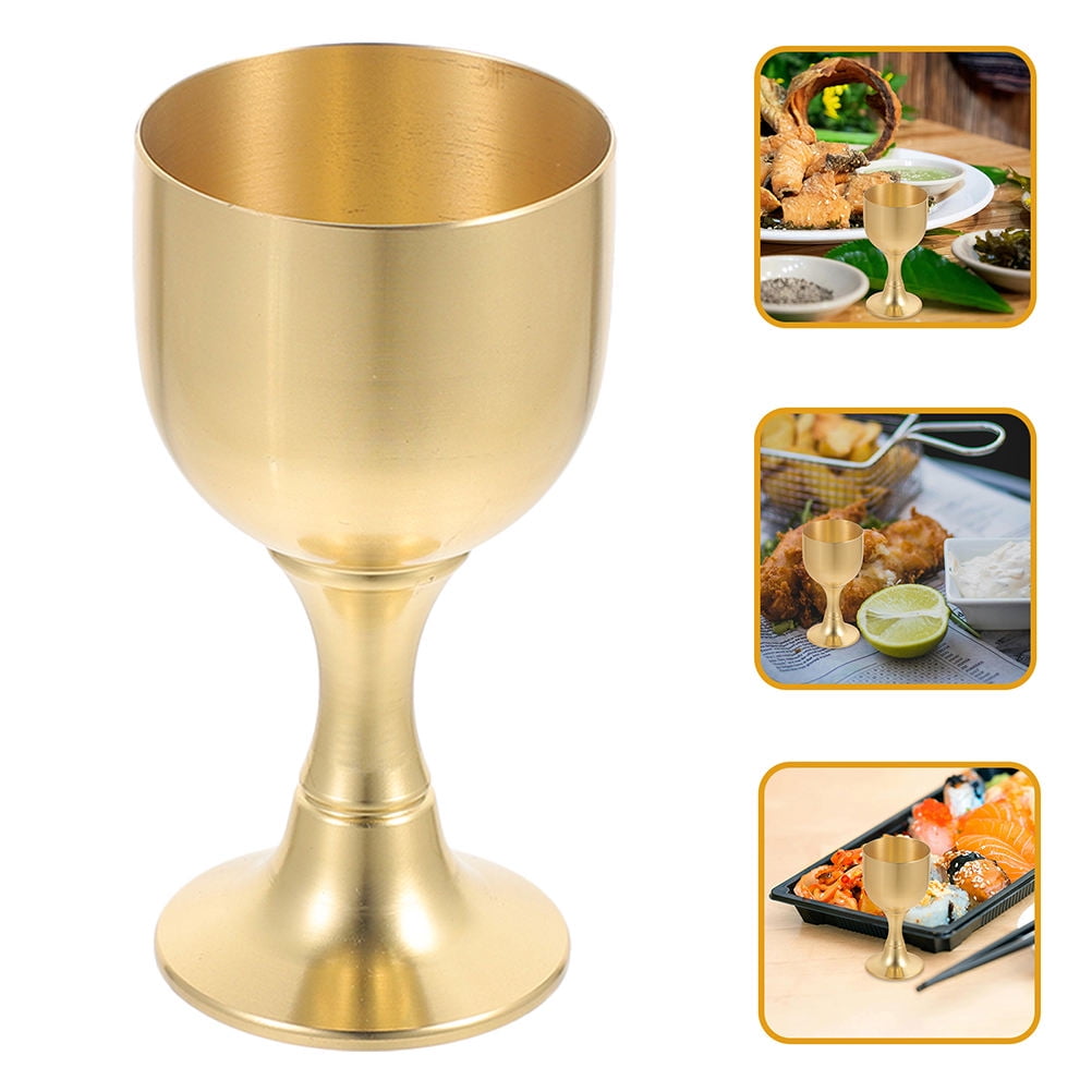 HOMEMAXS Exquisite Golden Brass Goblet for Storage and Ceremonial Use ...