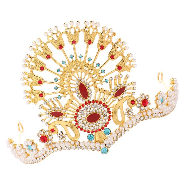 1Pack Zinc Alloy Rhinestones Pearl Imitation Crown Tiaras for Women ...