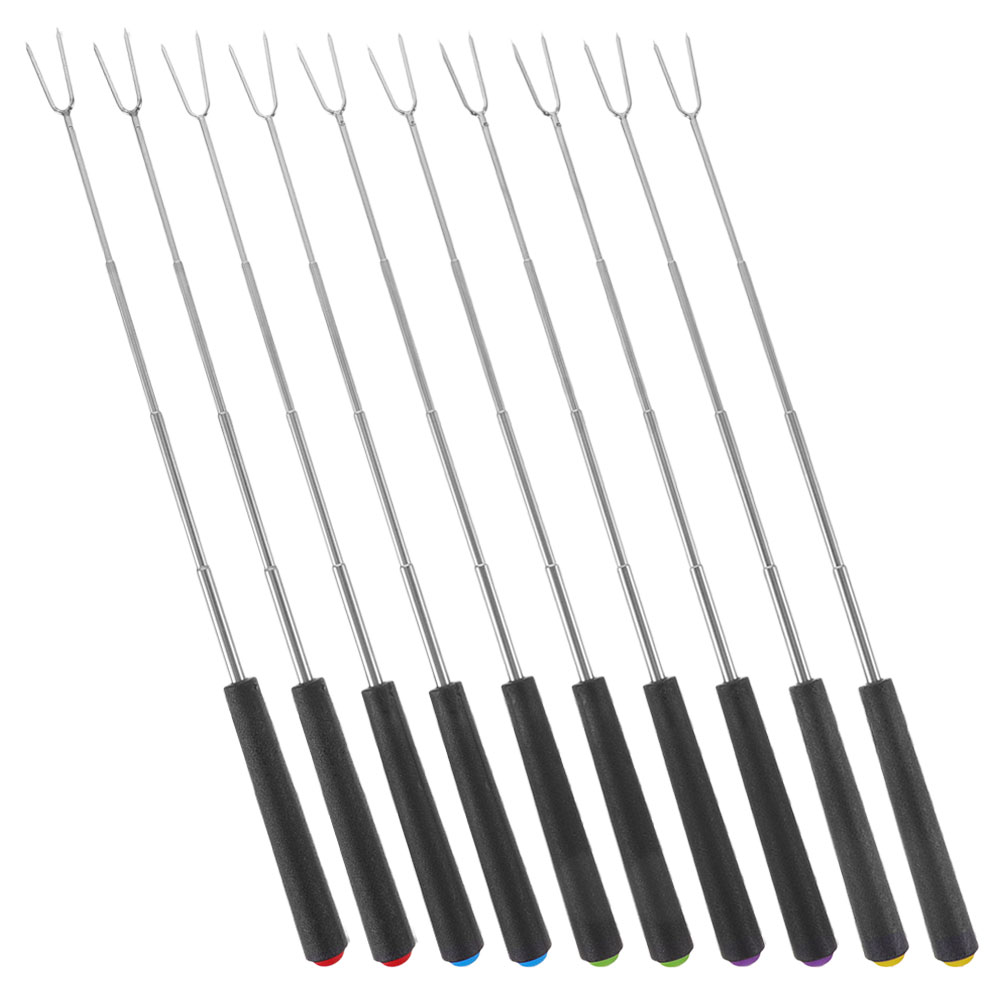 10Pcs Food-Grade ABS and Stainless Steel Grill Forks for Outdoor BBQ ...