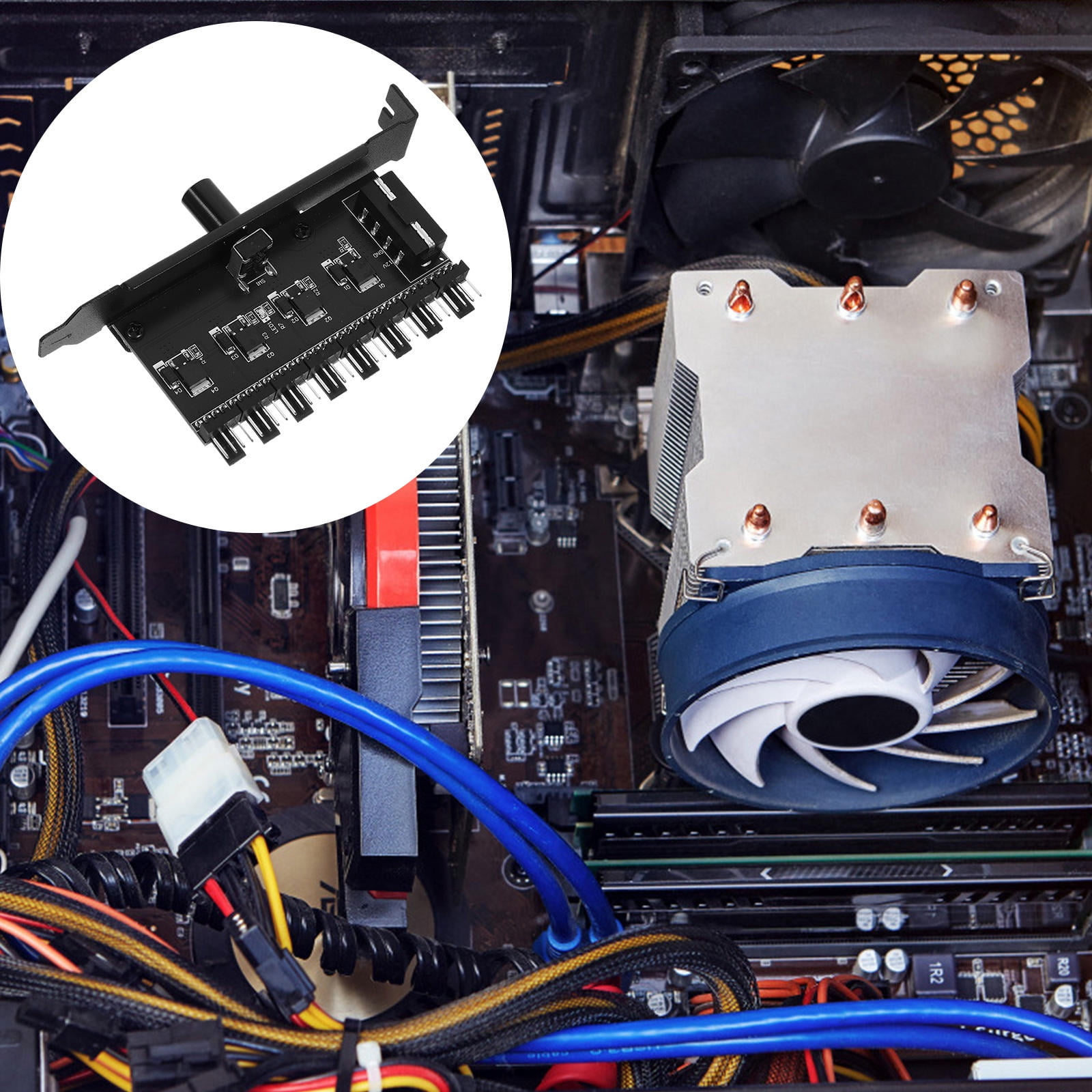 HOMEMAXS Fan Hub Replacement Fan Controller PC Computer Case Fan Hub ...