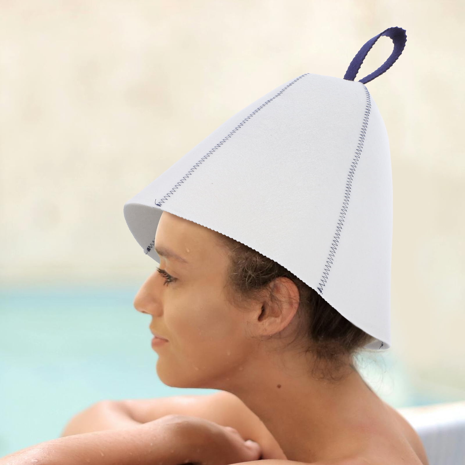 HOMEMAXS Felt Sauna Cap With Cushion Set Thick Sauna Hat For Men Women ...