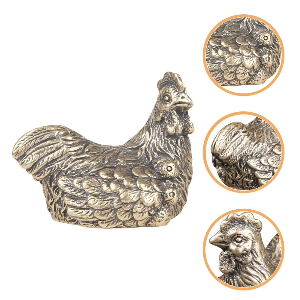 Figure Chicken Sculptures Indoor Bronze Ornaments Office - Walmart.com