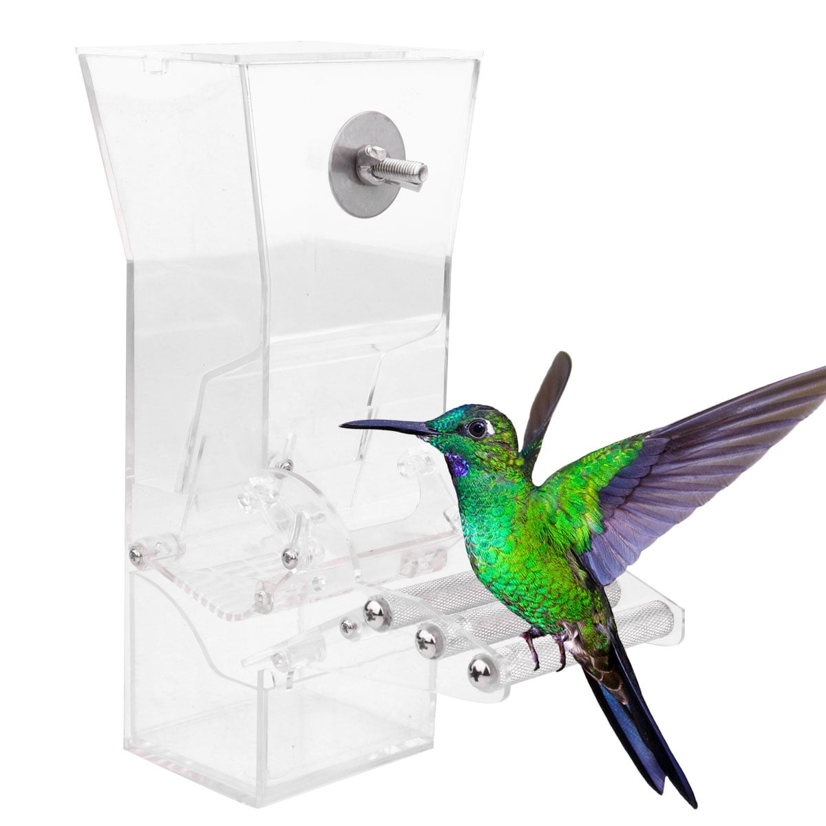 HOMEMAXS Transparent Acrylic Bird Feeder for Cage Indoor Outside 1 Set ...