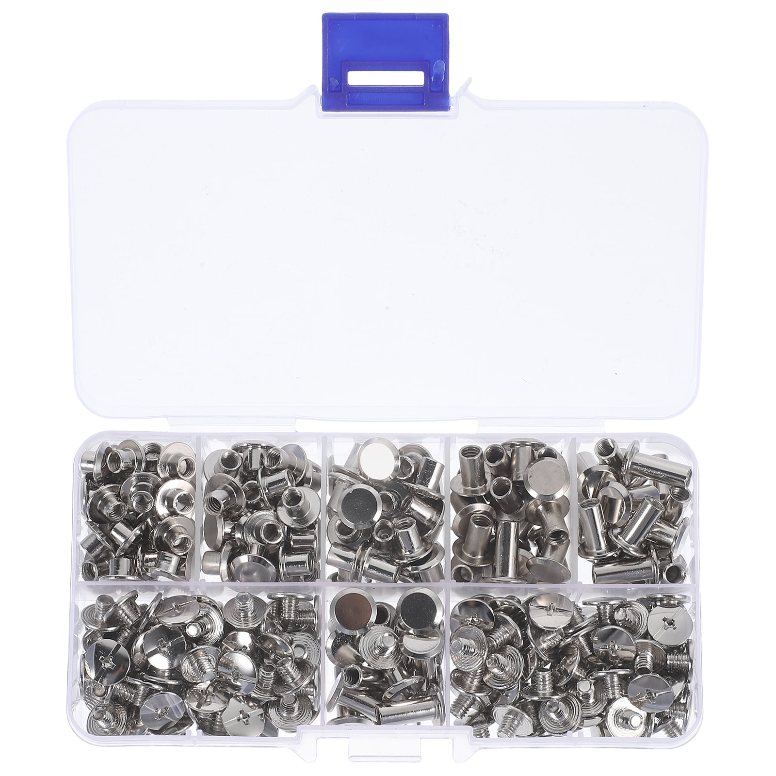HOMEMAXS Flat Head Stud Screws Clasps Buttons Rack Rivets Studs Silver ...