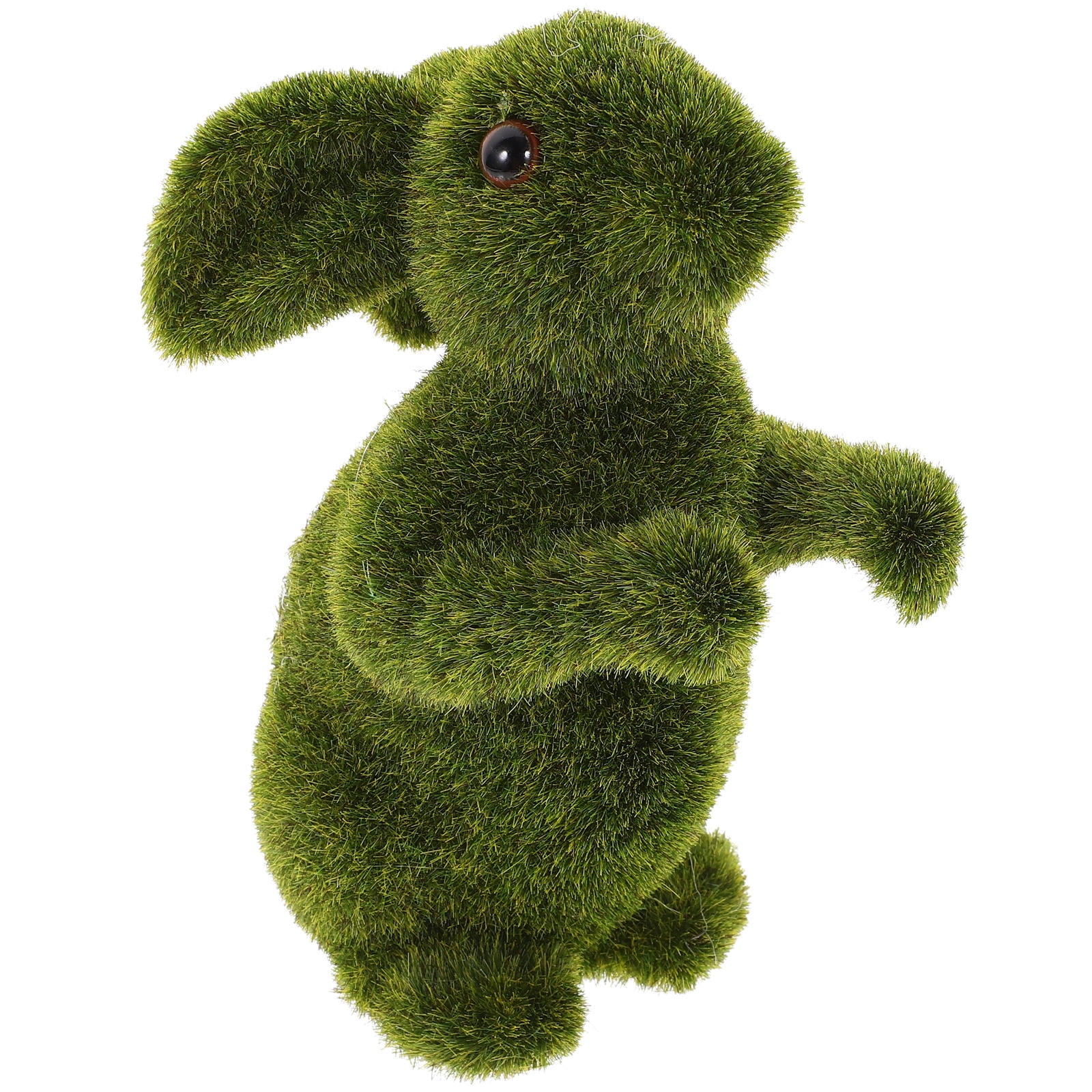 HOMEMAXS Flocked Bunny Figurine Easter Moss Bunny Furry Flocked Bunny ...