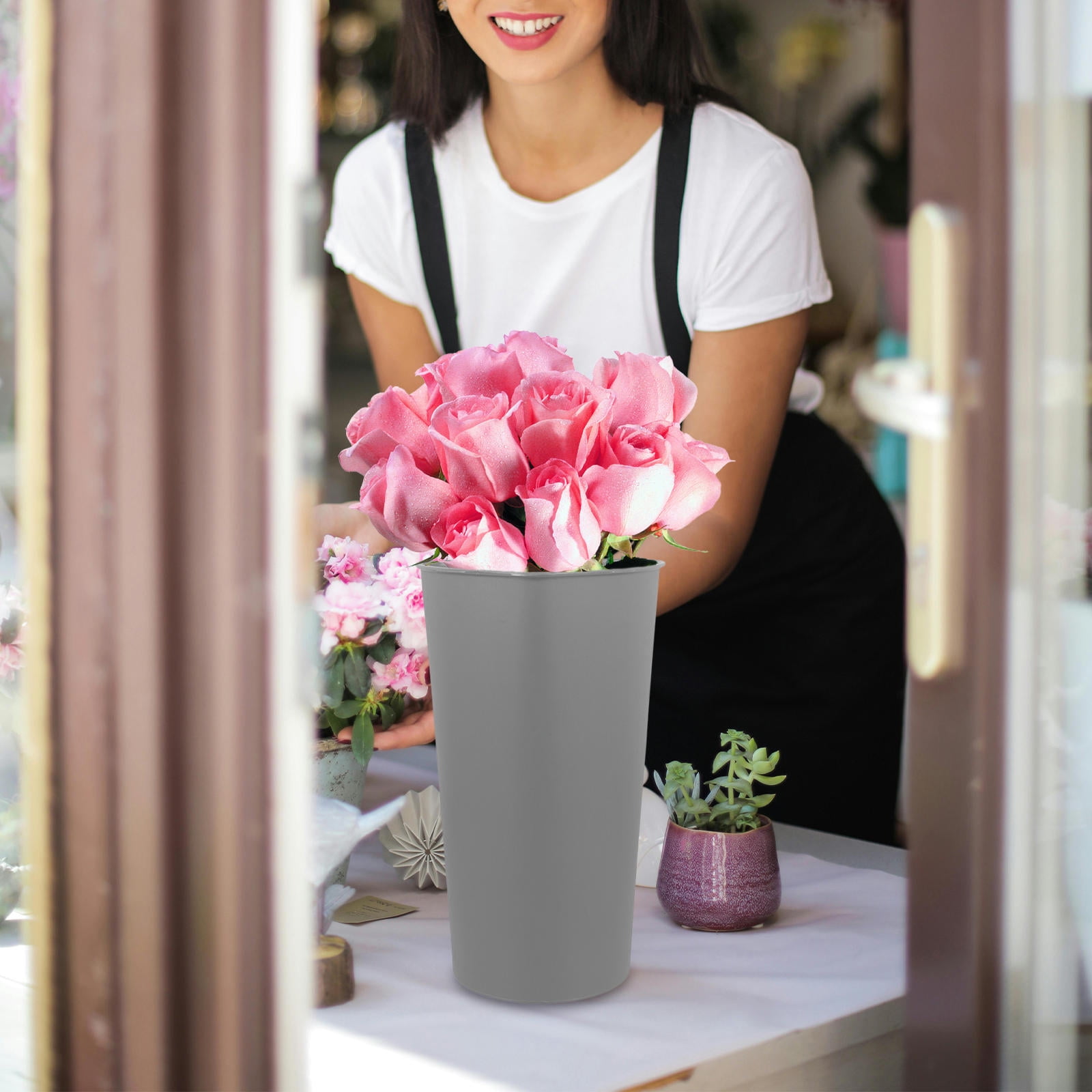 HOMEMAXS Flower Display Stand Flower Bucket Stand Florist Cooler ...