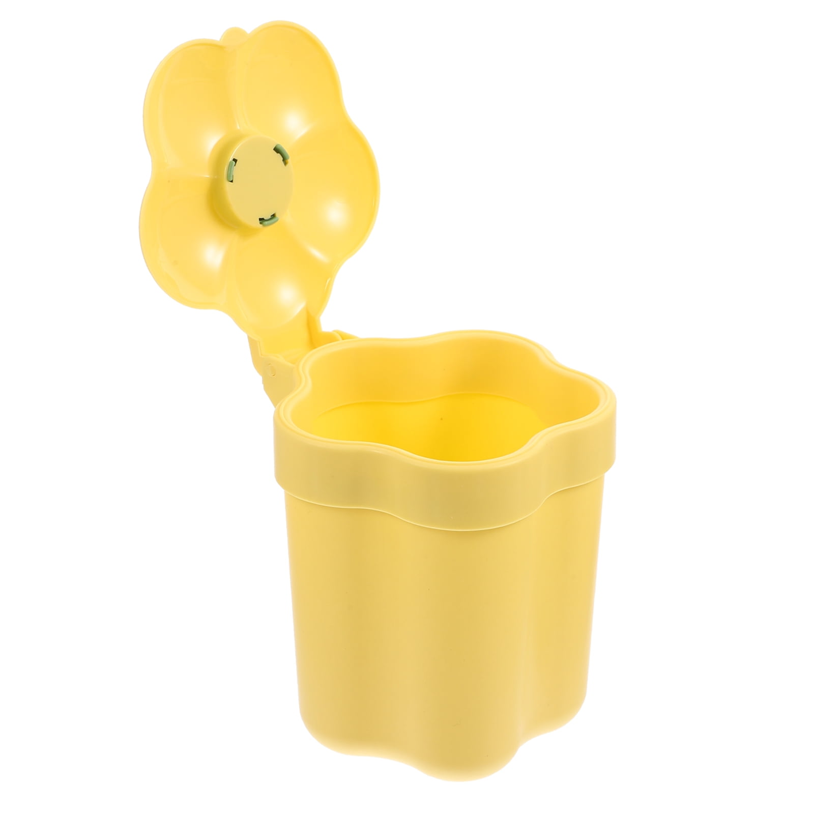 Flower Shaped Airtight Trash Can for Storage Use in Yellow Plastic with ...