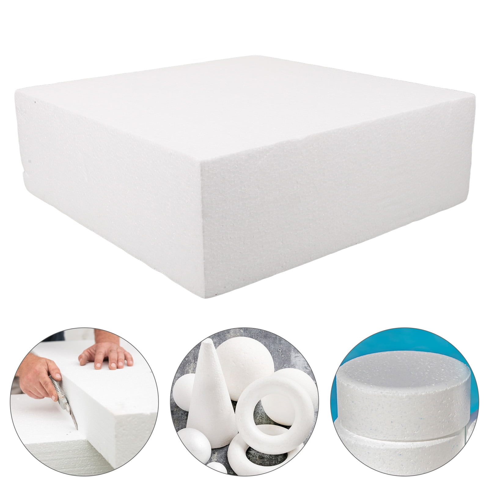 HOMEMAXS DIY Blank White Foam Cube for Crafting Smooth Surface ...