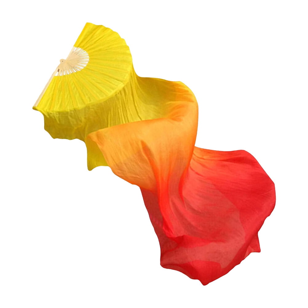 HOMEMAXS Folding Dance Fan with Faux Silk and Wood for Square .2m Long ...