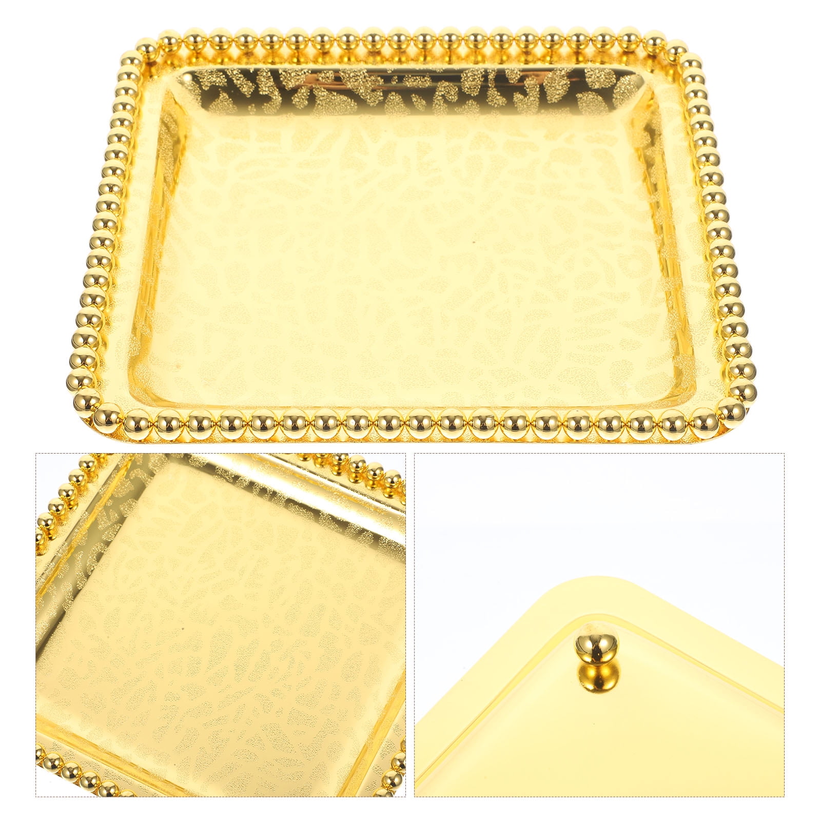 HOMEMAXS Food Display Tray Charcuterie Beaded Lace Fruit Plate ...