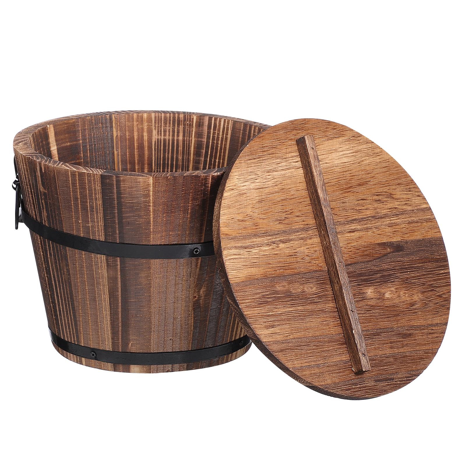 HOMEMAXS Food Storage Bucket Round Clear Container Containers Basket ...