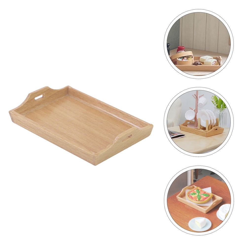 HOMEMAXS Food Tray Prop Tiny Trays Miniature for Dollhouse Child Baby ...