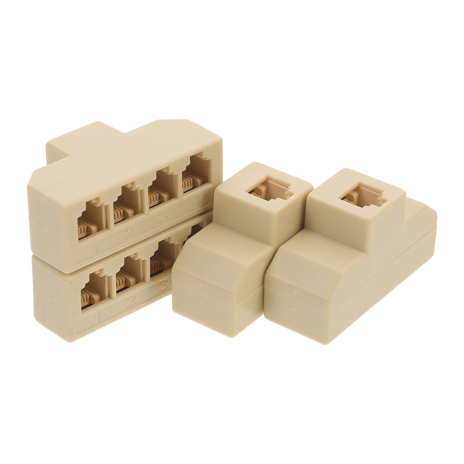 Four-way Telephone Splitter Adapter for Connecting PC ABS Beige 6P4C ...