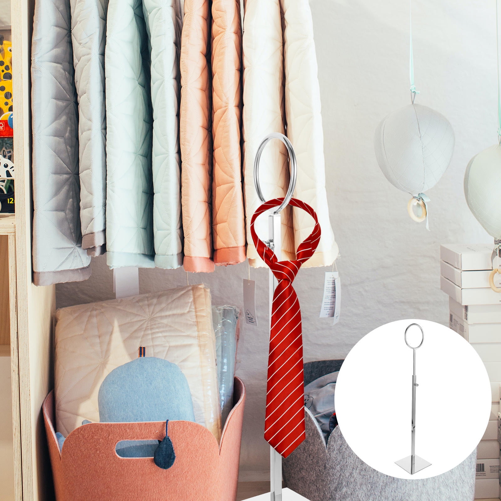 HOMEMAXS Freestanding Metal Scarf Display Rack Scarf Holder Scarf ...