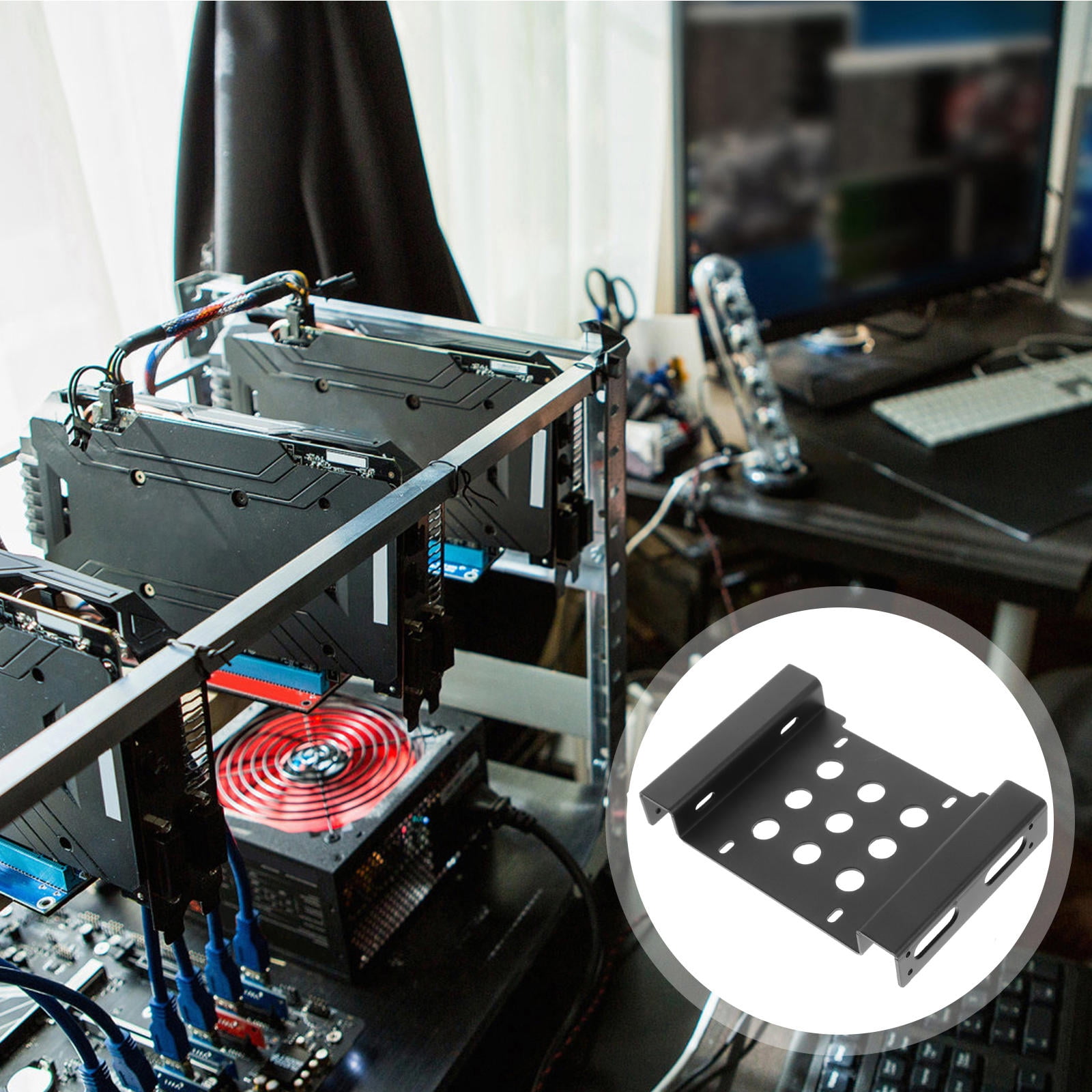 HOMEMAXS Front Bay Adapter 5.25 Inch Ssd Mounting Bracket Hdd Hard Disk ...