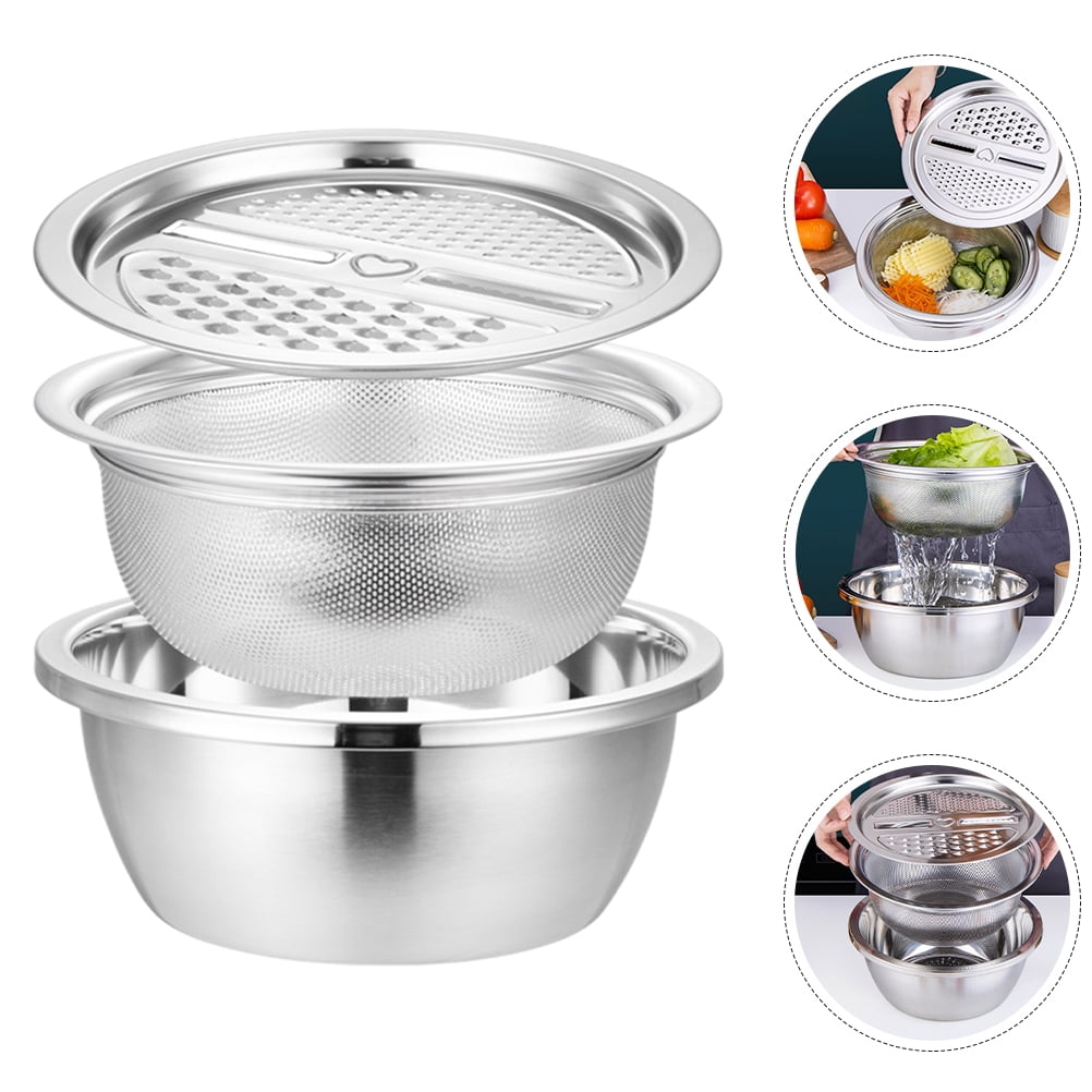 HOMEMAXS Fruit Washing Basin Grater with Container Multifunctional ...