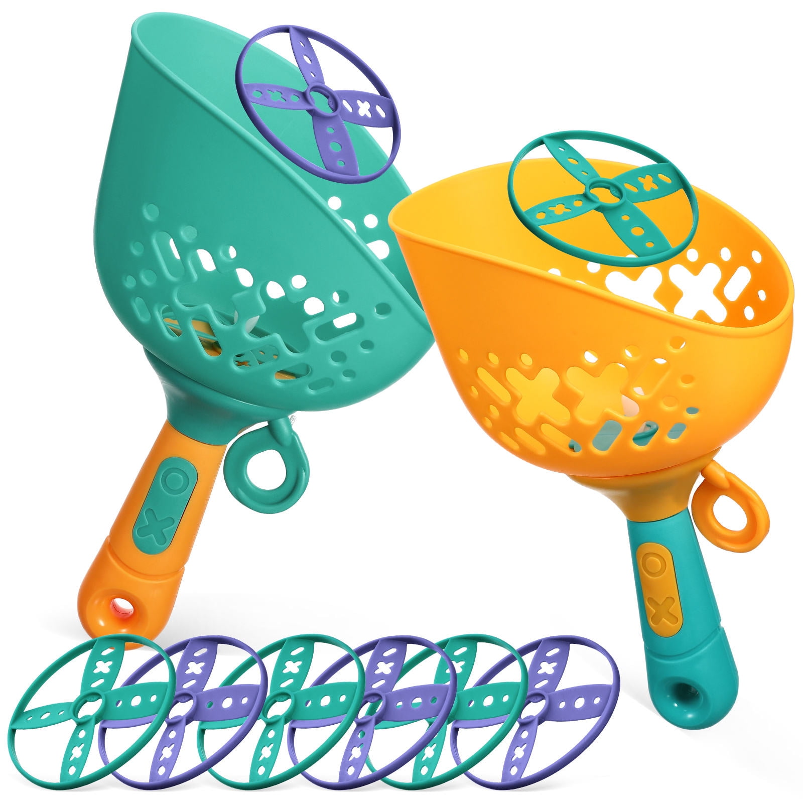 HOMEMAXS Fun Flying Disc Launcher Toys with Pull String Mechanism for ...