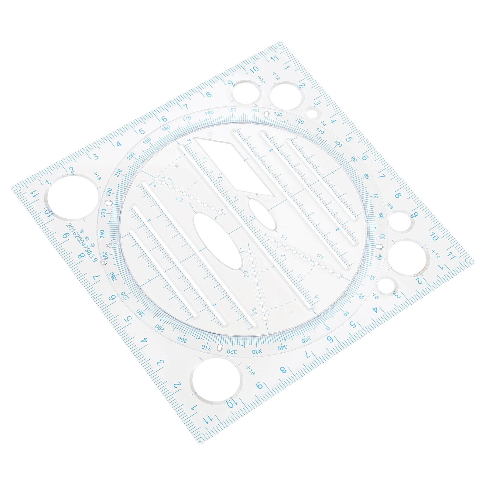 MOKKHNB Drafting Template Drawing Ruler Plastic Blue 1 Set - Walmart.com