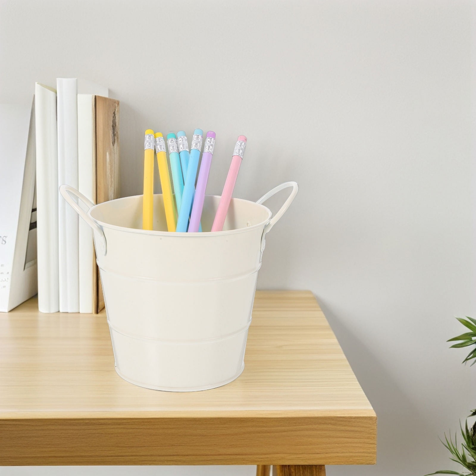 HOMEMAXS Galvanized Compost Bin Desktop Trash Can Small Metal Garbage ...