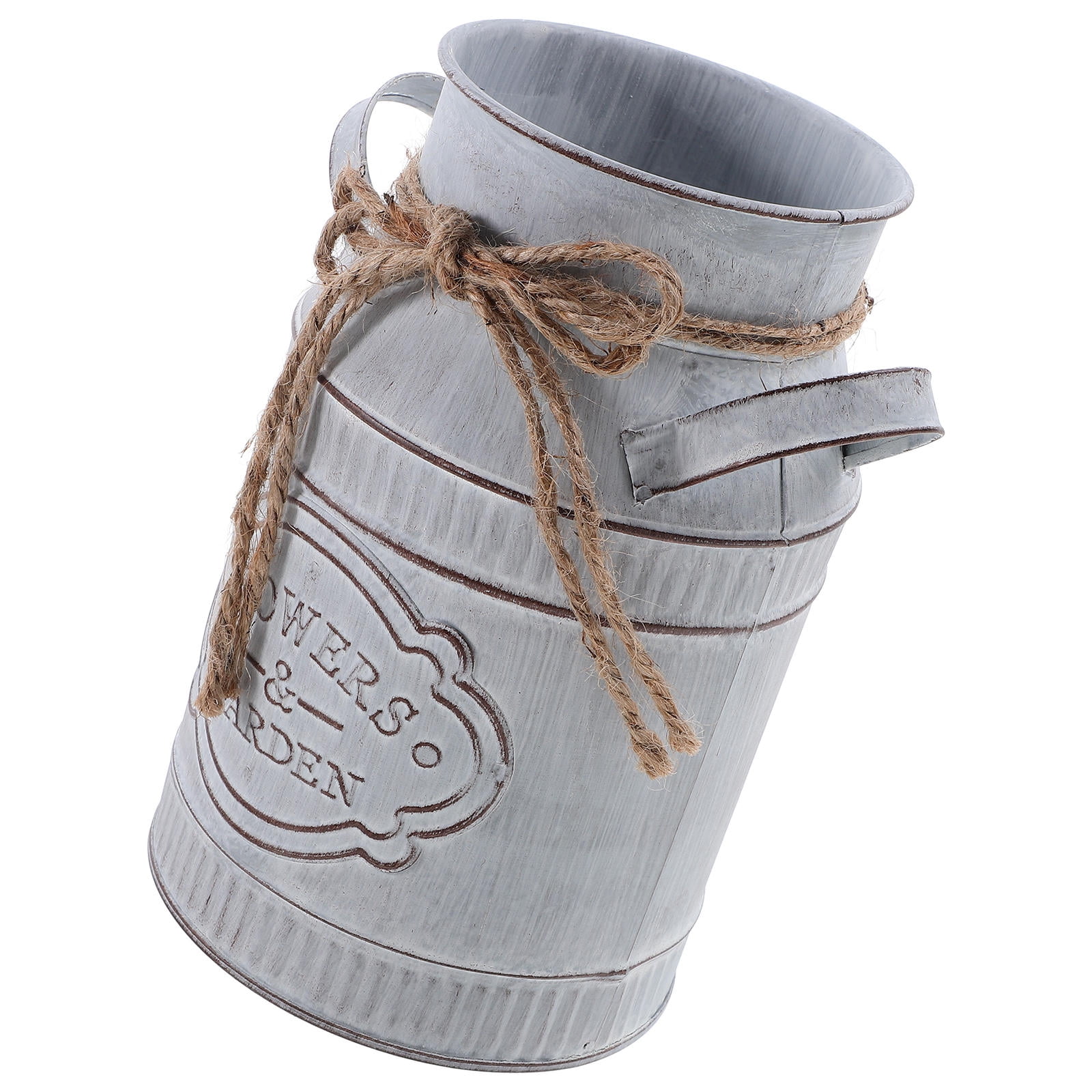 HOMEMAXS Galvanized Metal Farmhouse Tin Milk Can Rustic Tall Milk Churn ...