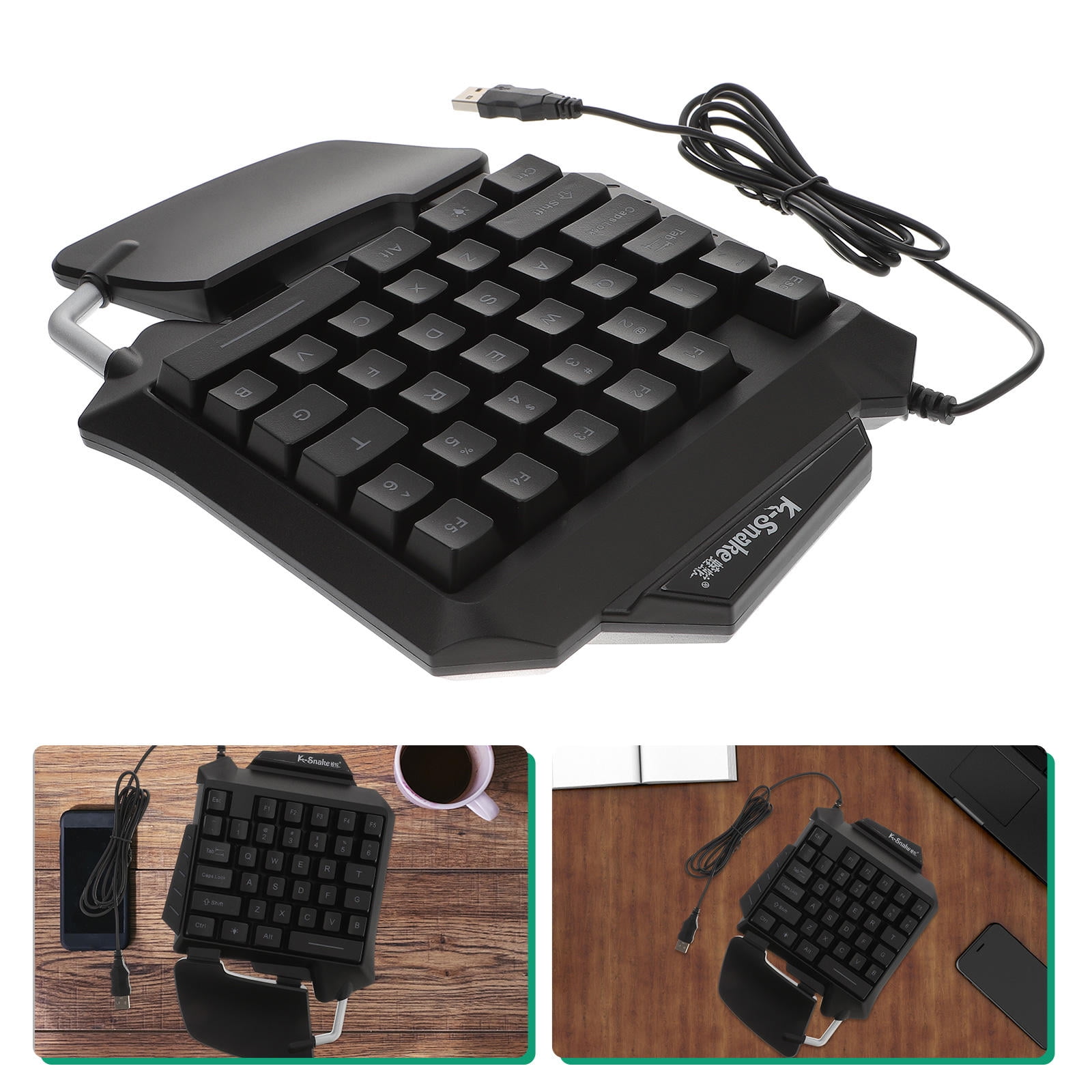 HOMEMAXS Gaming Keyboard 3 Colors Mixed Backlit Single-hand Control ...