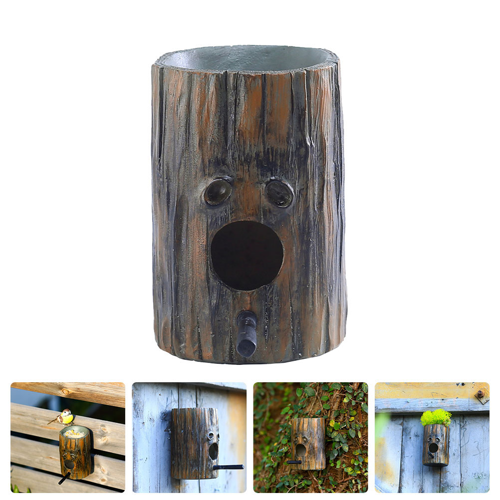 VERDANVERSE Rustic Resin Bird Feeder for Outdoor Use Holds Bird Food ...