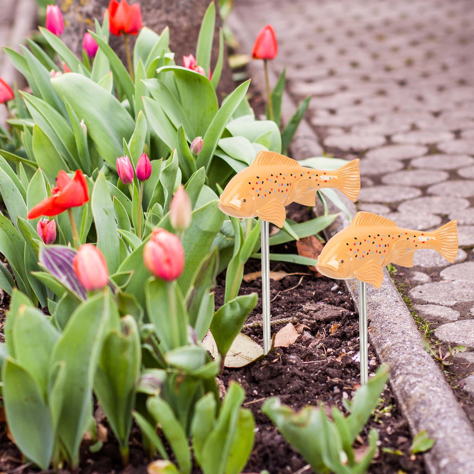 HOMEMAXS Garden Fish Sculpture Lawn Design Decor Decorations Swimming ...