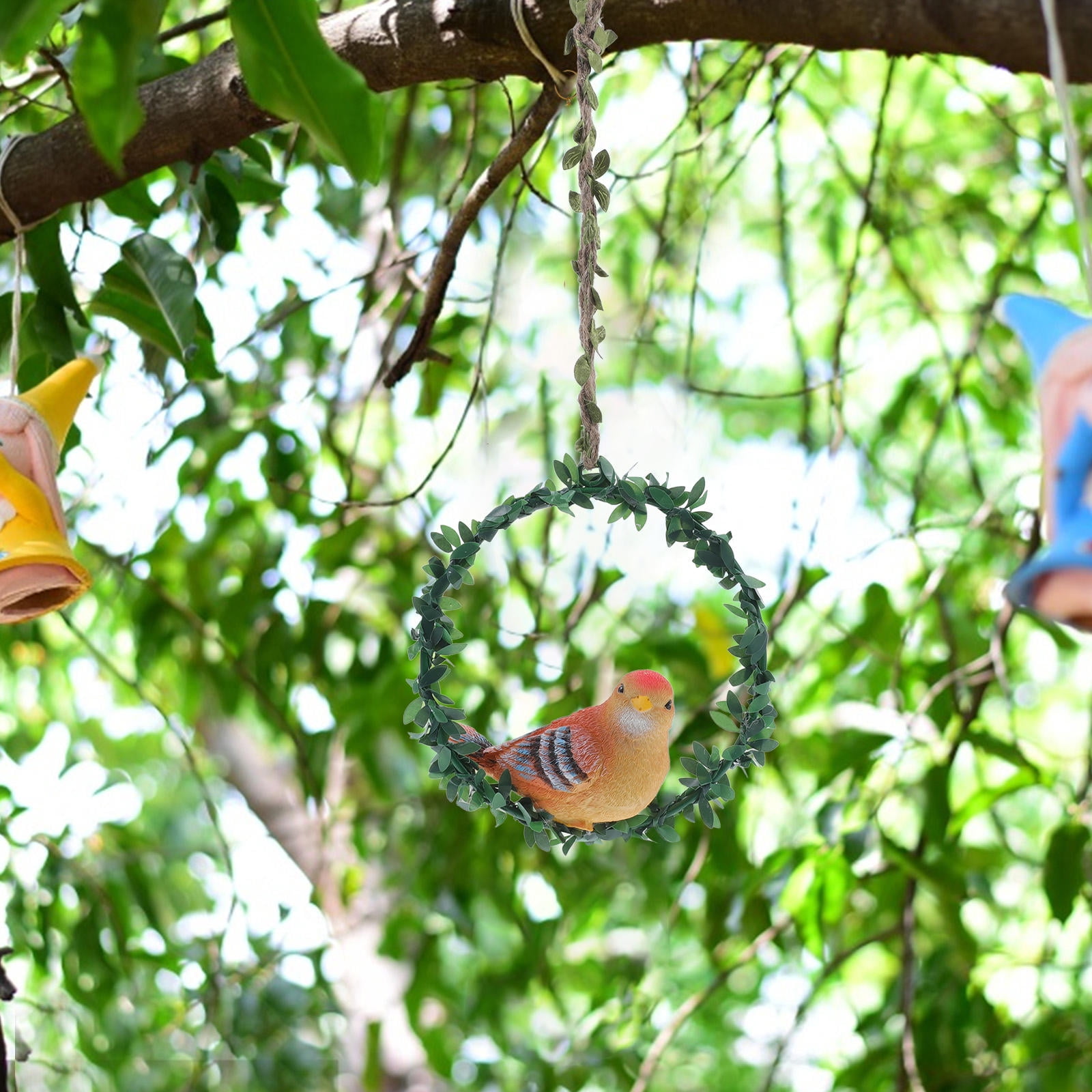 Garden Hanging Bird Wreath for Outdoor Decor Yard Porch or Balcony ...