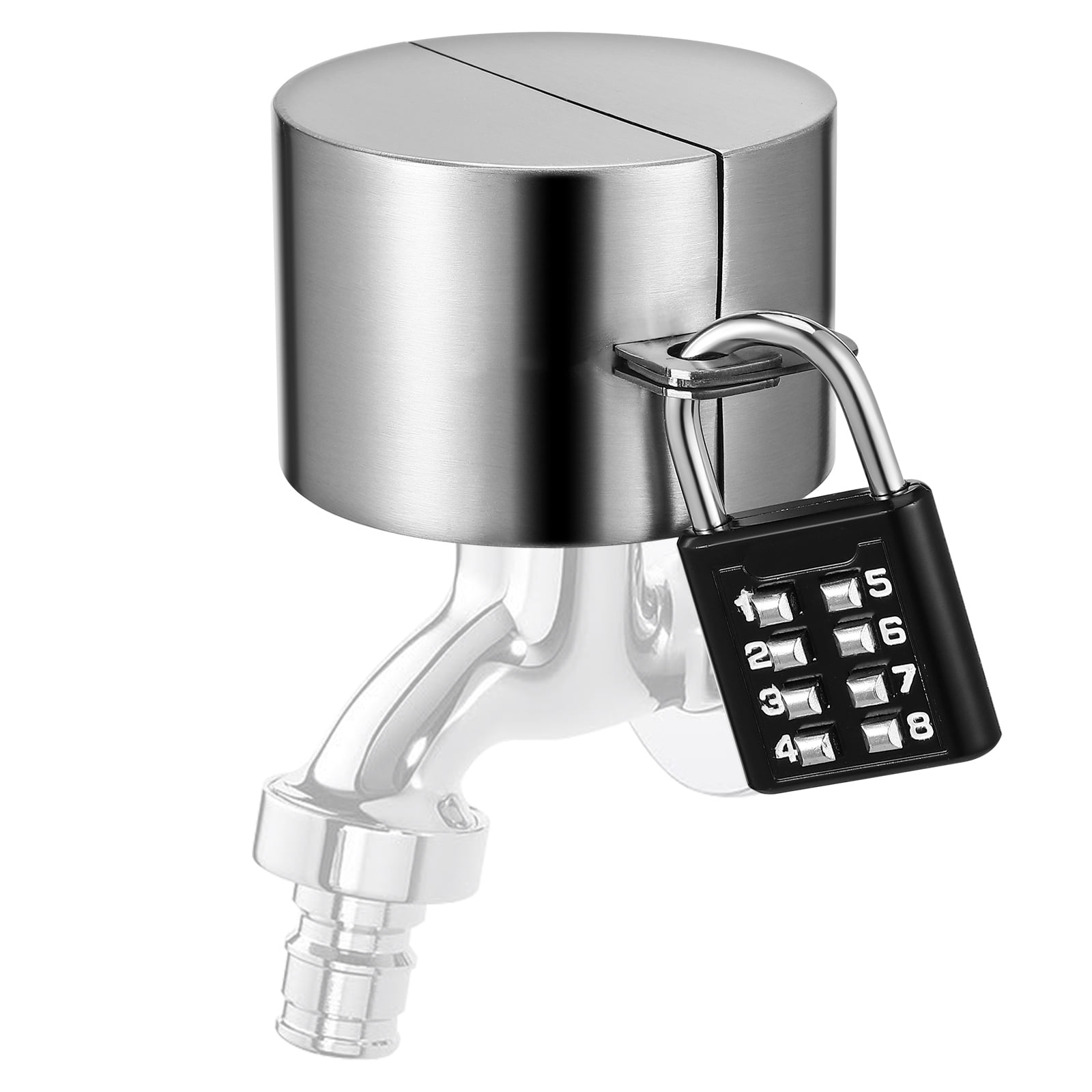 HOMEMAXS Garden Hose And Casing Lock Outside Cover Spigot Travel Silver ...