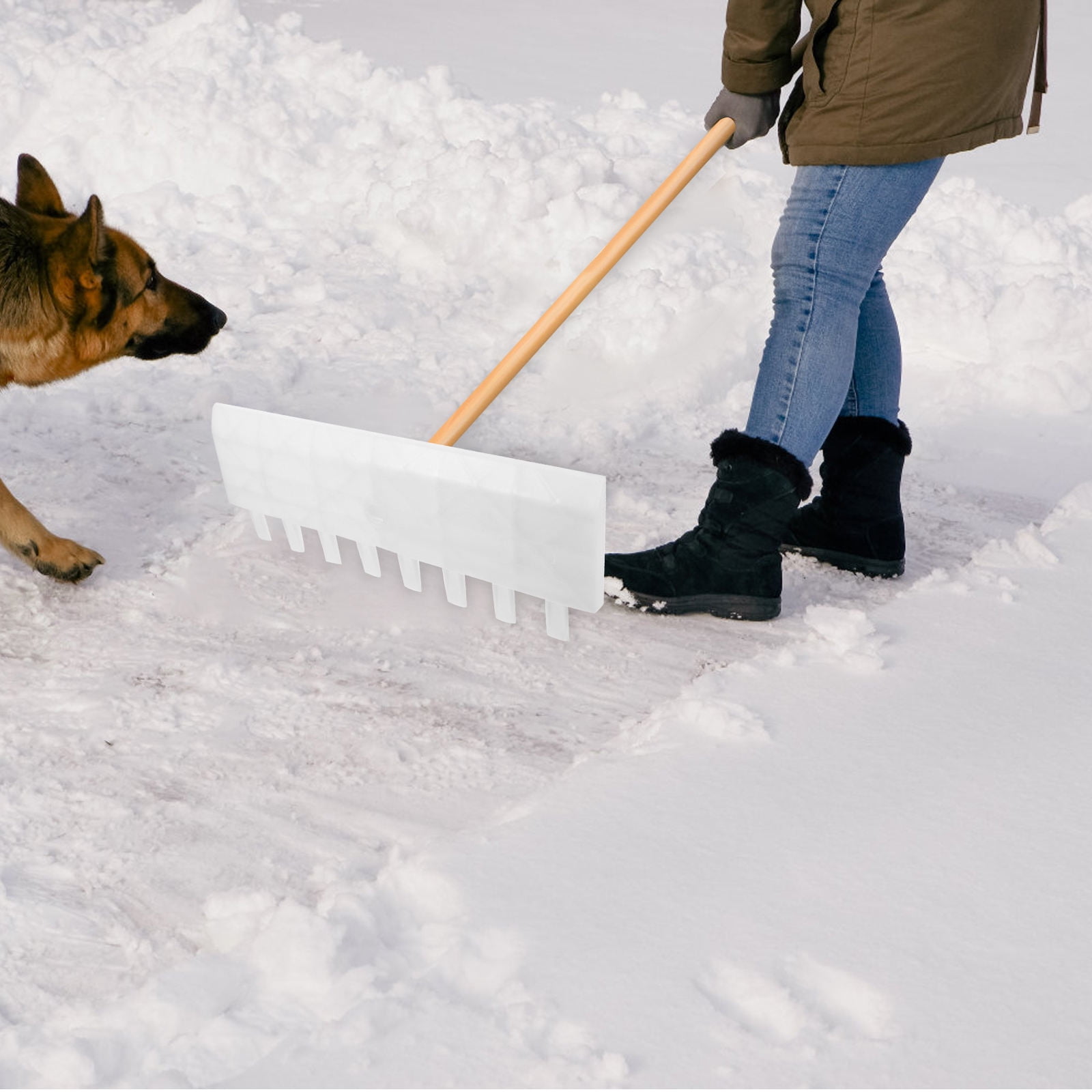 HOMEMAXS Garden Pine Needle Rake Portable Plastic Lawn Rake Garden ...