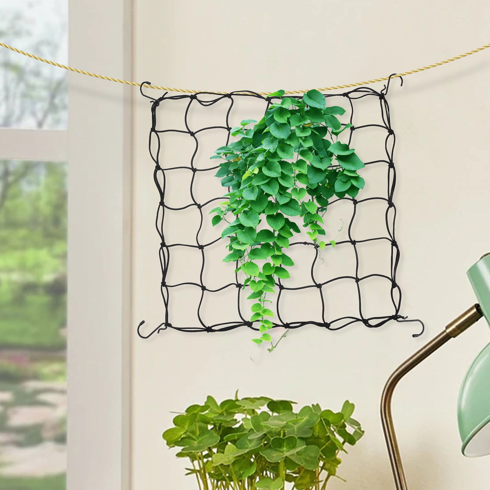 HOMEMAXS Garden Trellis Netting With Hooks For Grow Tents Elastic Plant ...