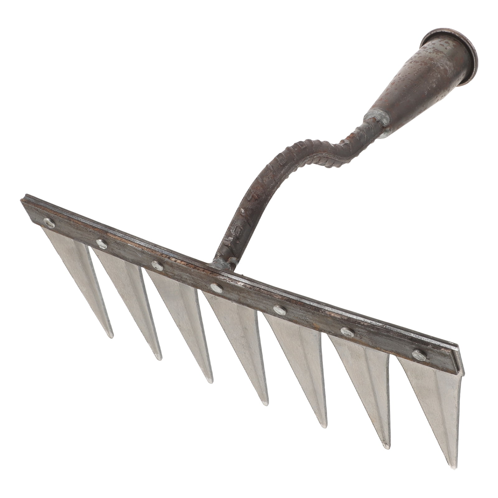 HOMEMAXS Gardening Rake Small Hand Rake Garden Rake Wood Handle Leaf ...