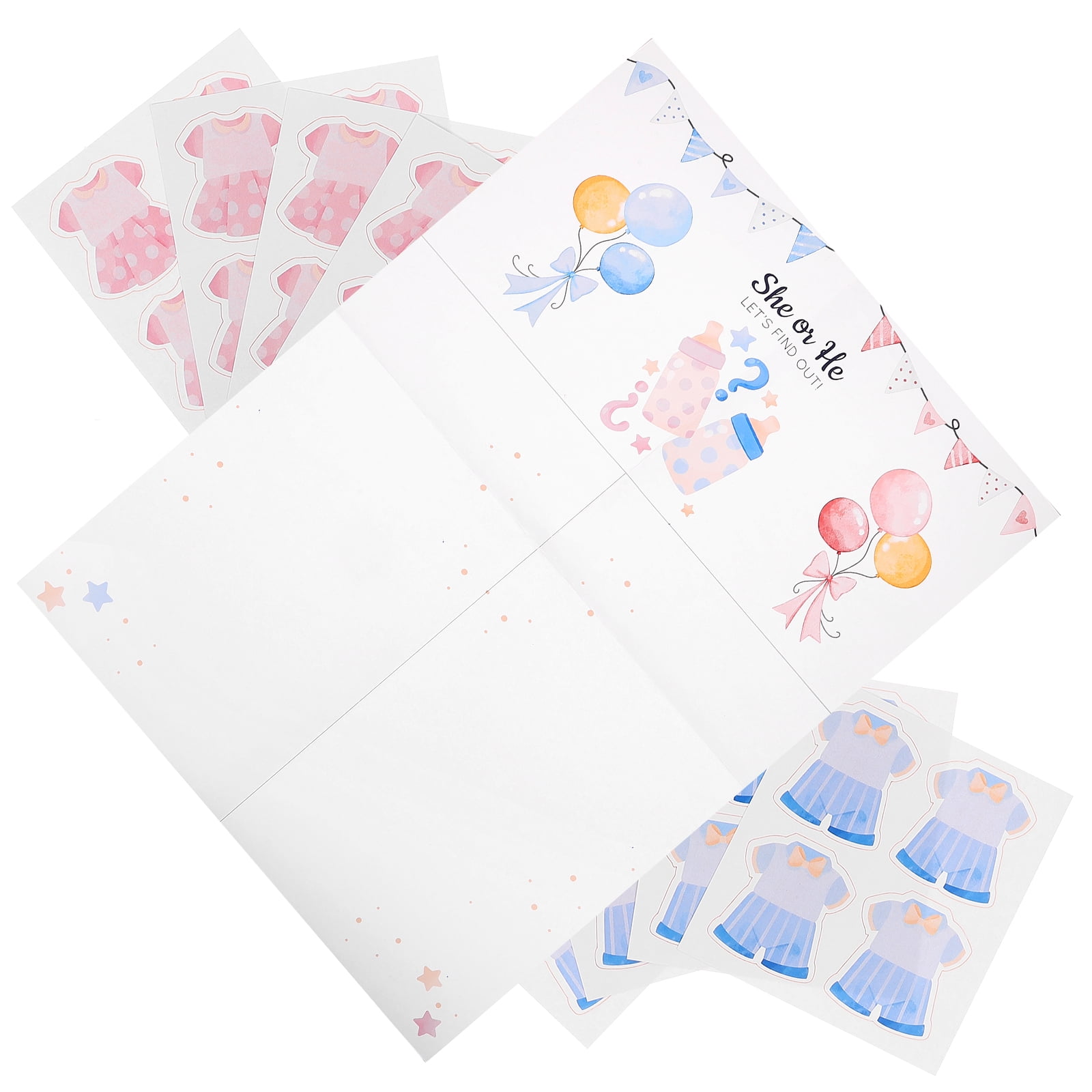 Baby Gender Reveal Set with Game Poster and Stickers for Decoration ...