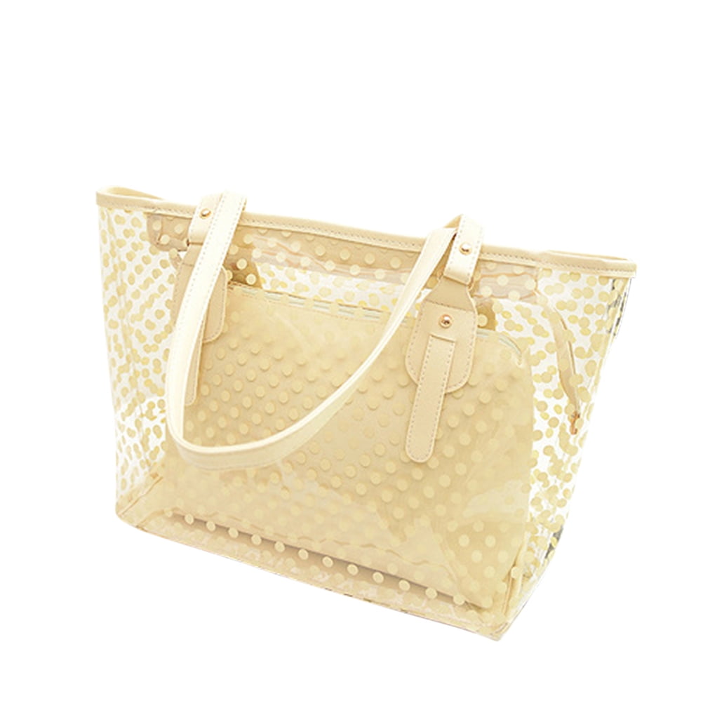 HOMEMAXS Girls Beach Bag Zipper Sling Women Tote Bags Miss Woman Beige ...