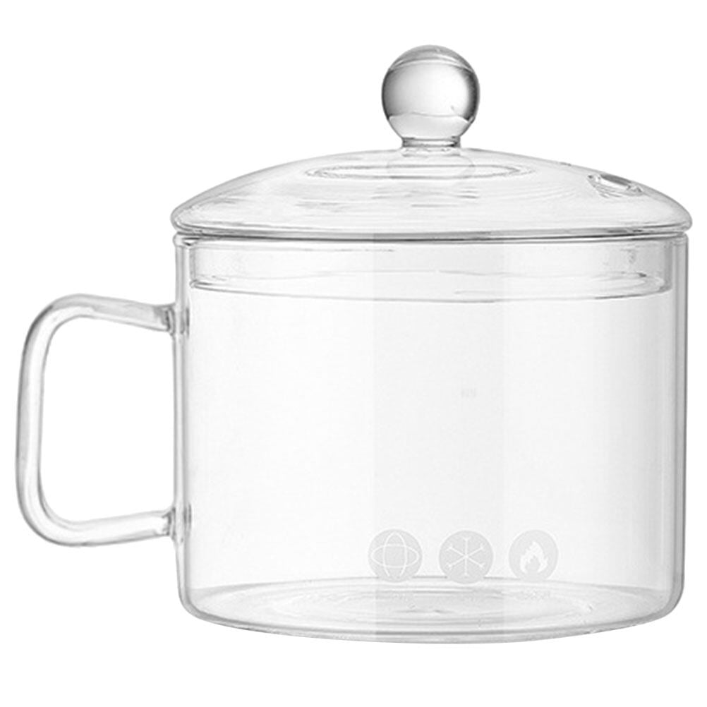HOMEMAXS Heat-Resistant Glass Stovetop Pot with Lid, 1300ml Capacity ...
