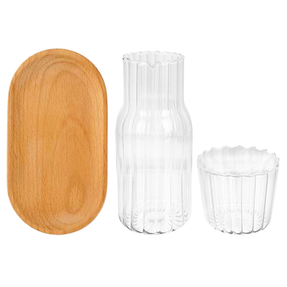 HOMEMAXS Glass Kettle Set Clear Carafe with Lids Pitcher Water ...