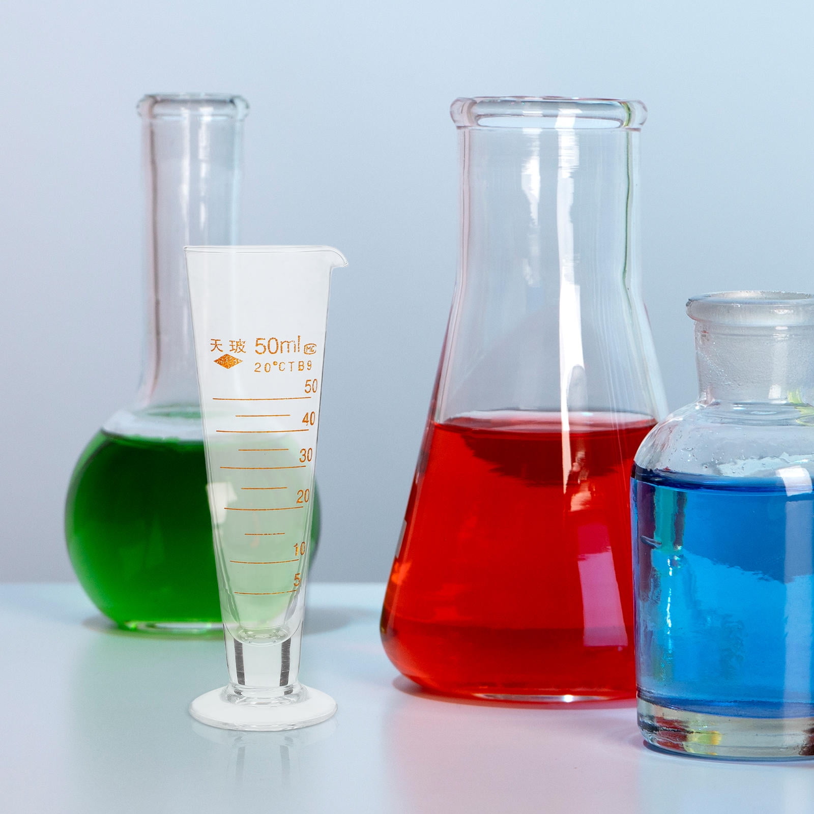 HOMEMAXS Glass Measuring Beaker For Laboratory Graduated Cylinder With ...