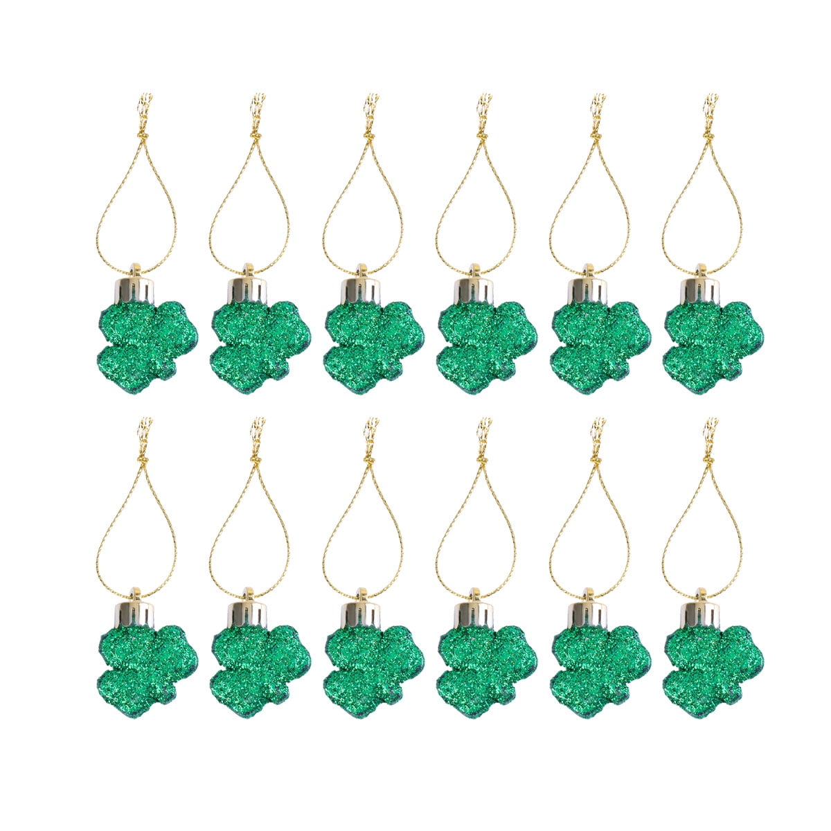 Glitter Shamrock Pendant for Wall and Door Hanging 12pcs Plastic Party ...