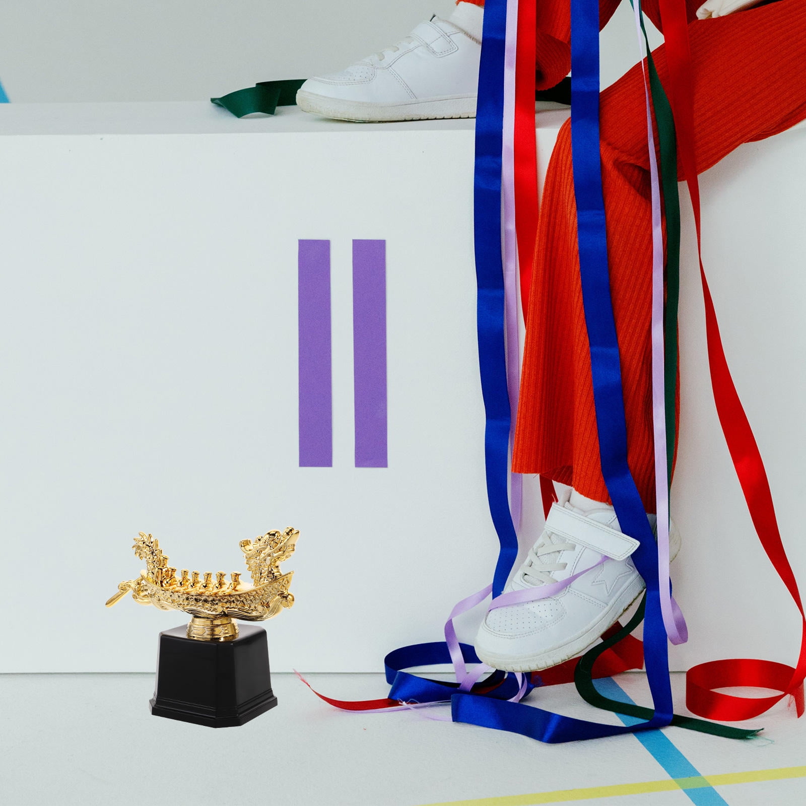 HOMEMAXS Gold Trophy Cup Plastic Dragon Boat Shaped Award Trophy First ...