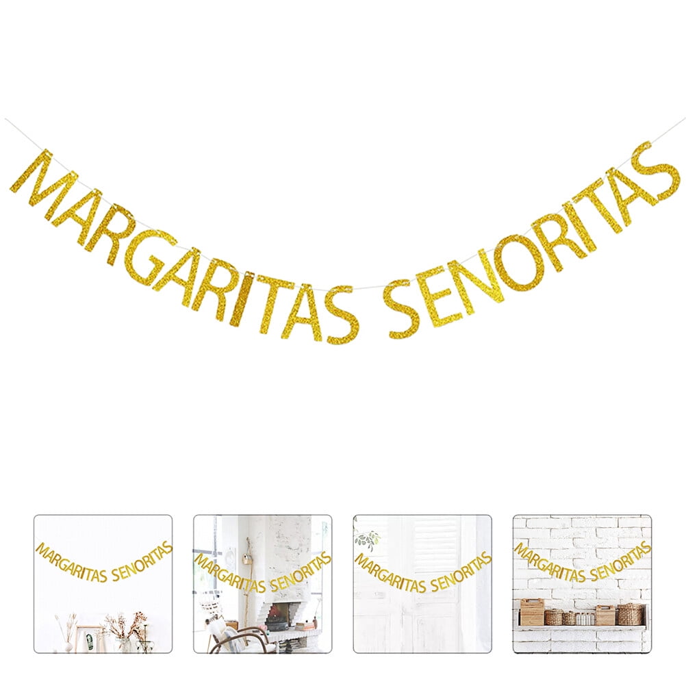 HOMEMAXS Golden Hanging Paper Letter Banner Wedding Decor Photo Prop ...