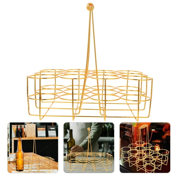 HOMEMAXS Golden Iron Beer Storage Rack for Easy and Portable Bottle ...